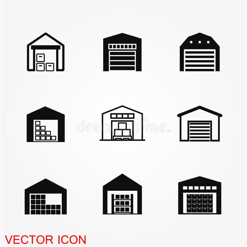 Warehouse icon vector stock illustration. Illustration of building ...