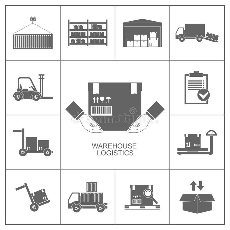 Warehouse icons black stock vector. Illustration of storage - 45559895 Warehouse icons black stock vector. Illustration of storage - 45559895