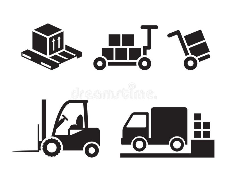 Warehouse icons stock illustration. Illustration of merchandise - 98672690