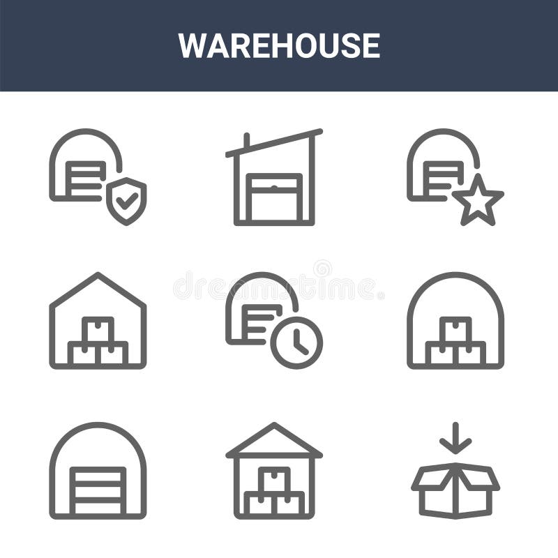 Warehouse. Warehouse Icons Logistic Blank and Transportation, St Stock ...