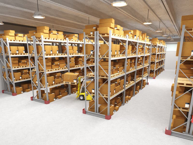Warehouse indoor stock illustration. Illustration of storage - 25047363