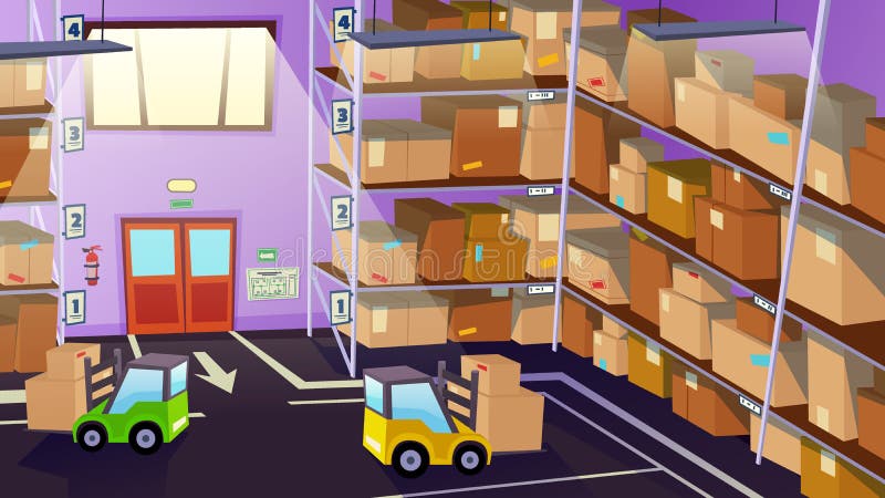 Warehouse Inside Interior with Logistics Transport Stock Vector ...