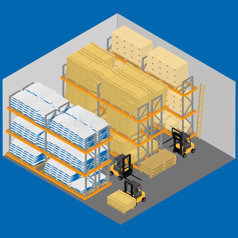 The warehouse inside. stock illustration. Illustration of container ...