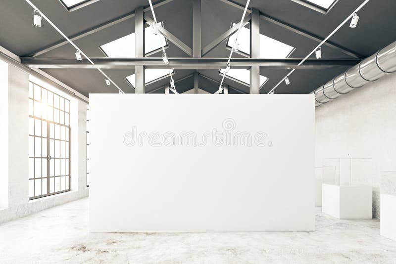 Warehouse Interior Side View Stock Illustration - Illustration of hall ...