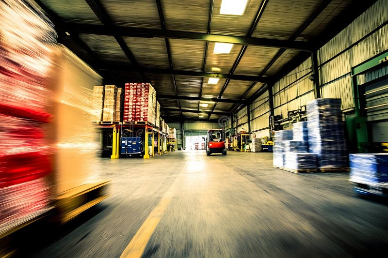 Fast-Paced Warehouse Logistics Stock Illustration - Illustration of ...