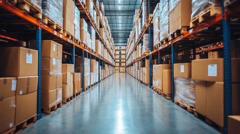 Warehouse Filled Stacked Boxes Pallets Indicating Storage Logistics ...