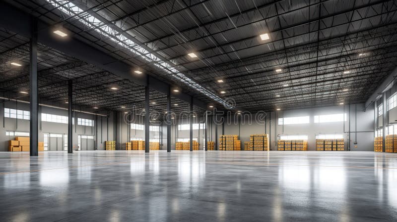 Warehouse Interior Generative AI Stock Illustration - Illustration of ...