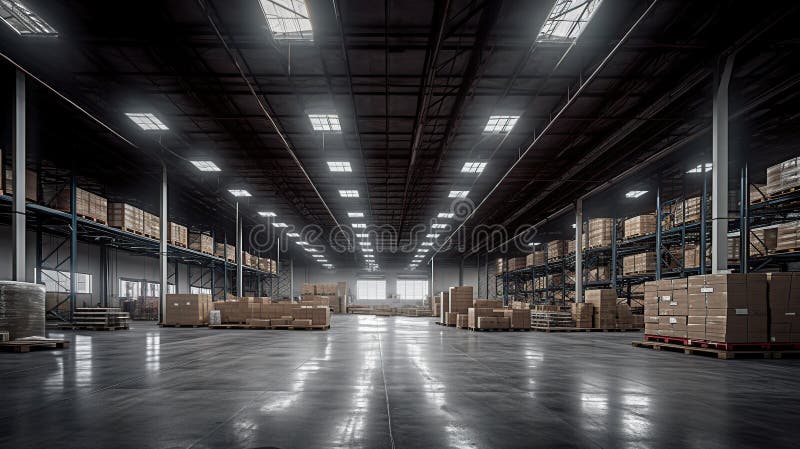 Warehouse Interior Generative AI Stock Illustration - Illustration of ...