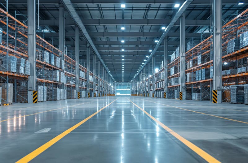 Warehouse Interior with Pallet Racks Stock Photo - Image of goods ... Warehouse Interior with Pallet Racks Stock Photo - Image of goods ...