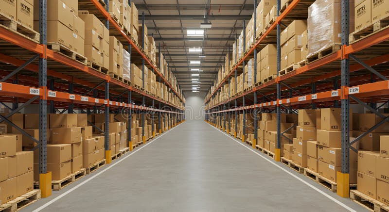 Warehouse Storage Facility stock illustration. Illustration of storage ...