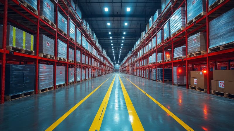 Warehouse Interior Showcasing Organized Pallet Racks and Efficient ...