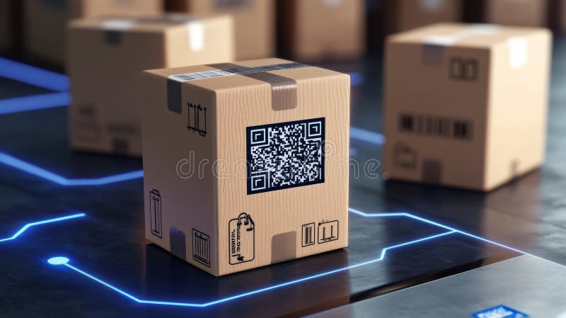 Warehouse Inventory Management, Cardboard Boxes with QR Code for ...