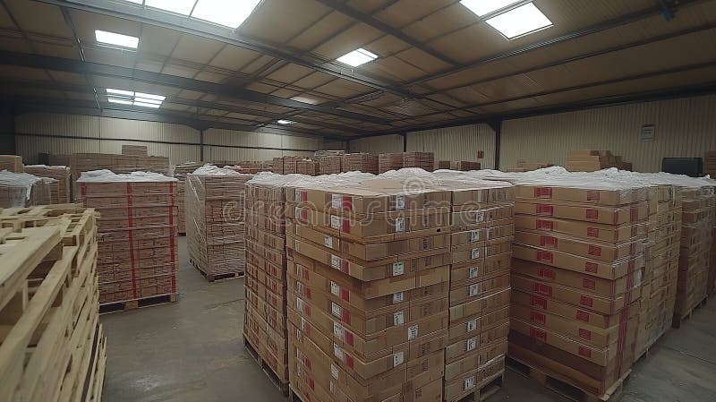 Warehouse Inventory Management Cardboard Boxes Stacked High Inside ...