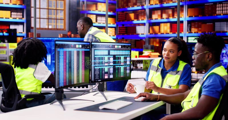 Warehouse Inventory Management on Computer Stock Photo - Image of study ...