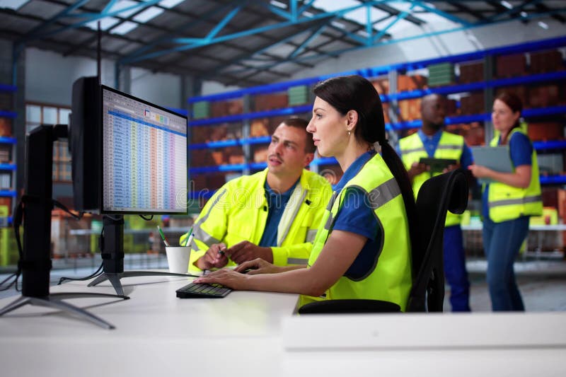 Warehouse Inventory Management on Computer Stock Photo - Image of ...