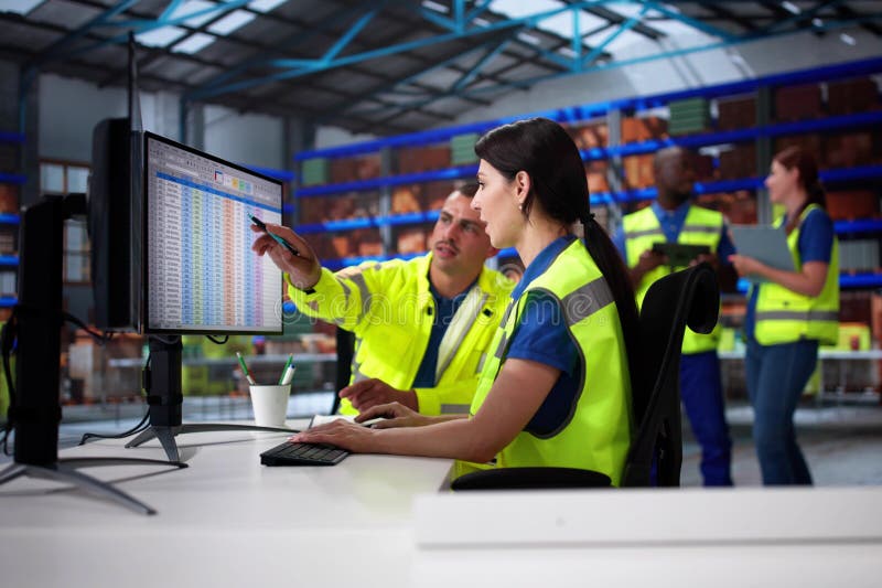 Warehouse Inventory Management on Computer Stock Photo - Image of ...