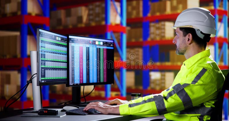Warehouse Inventory Management on Computer Stock Photo - Image of ...