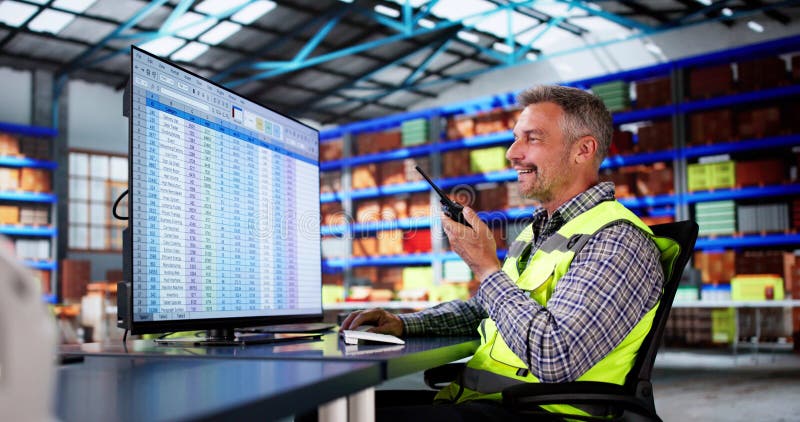 Warehouse Inventory Management on Computer Stock Photo - Image of ...