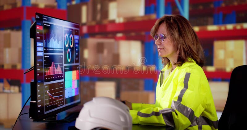 Warehouse Inventory Management KPI Dashboard. Analysts Looking Stock ...