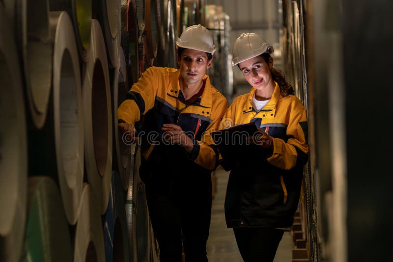 Warehouse Inventory Management in Metalwork Factory. Exemplifying Stock ...