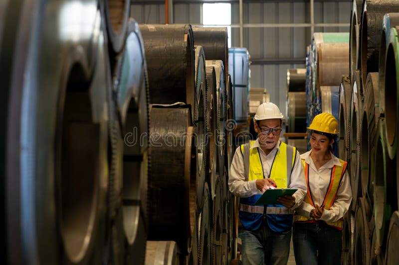Warehouse Inventory Management in Metalwork Factory. Exemplifying Stock ...