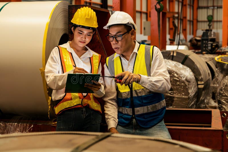 Warehouse Inventory Management in Metalwork Factory. Exemplifying Stock ...