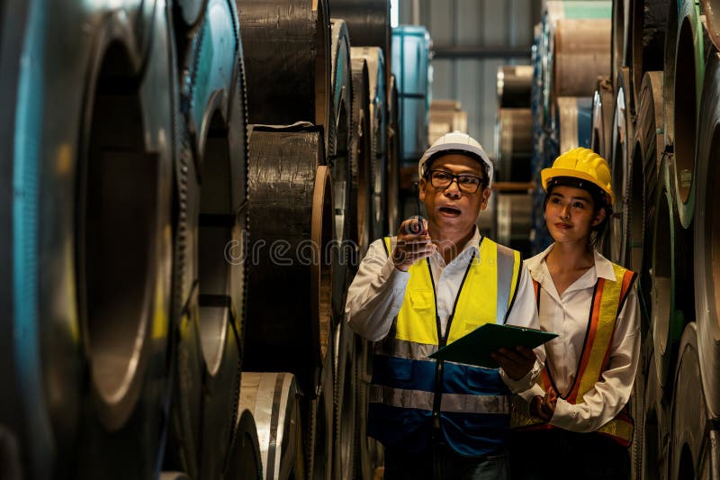 Warehouse Inventory Management in Metalwork Factory. Exemplifying Stock ...