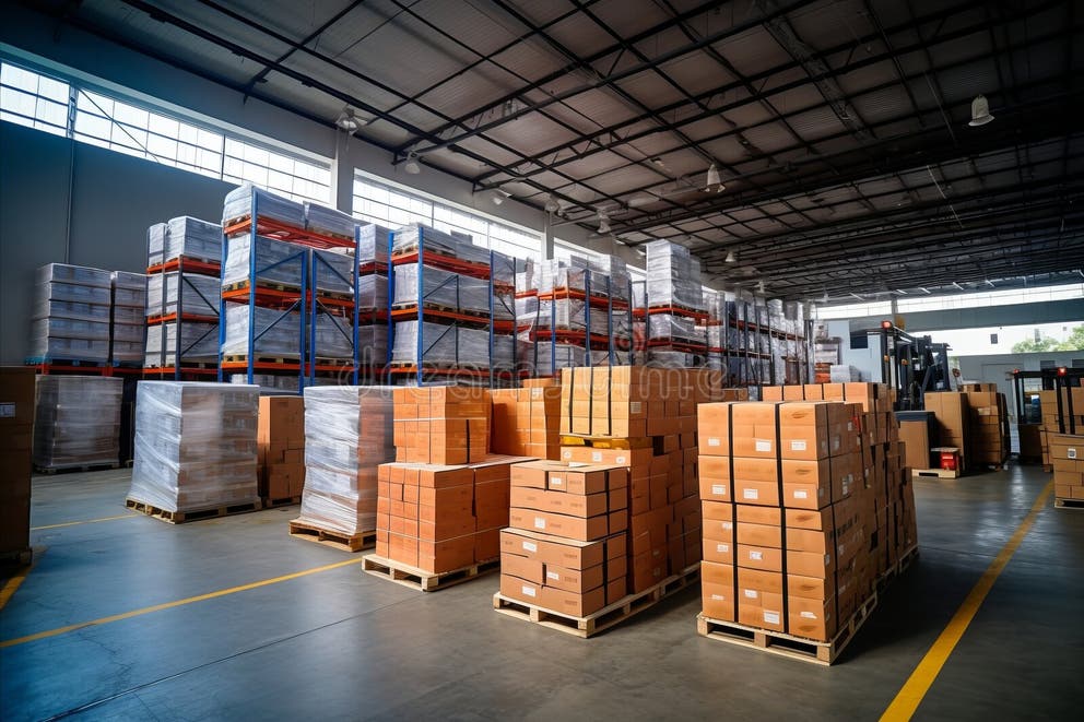 Warehouse Inventory. Stock of Goods for Efficient Logistic Delivery and ...
