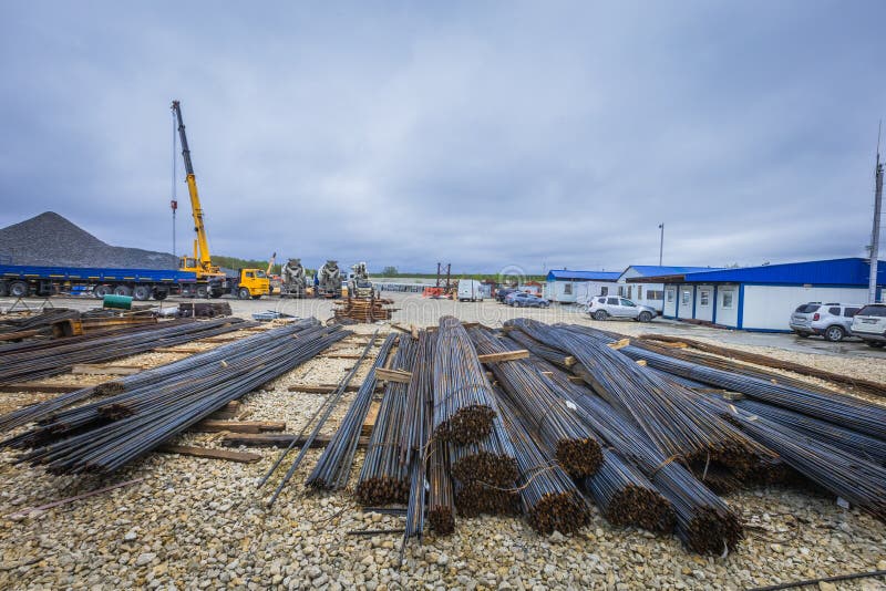 Warehouse of Iron Fittings in Construction Stock Image - Image of frame ...