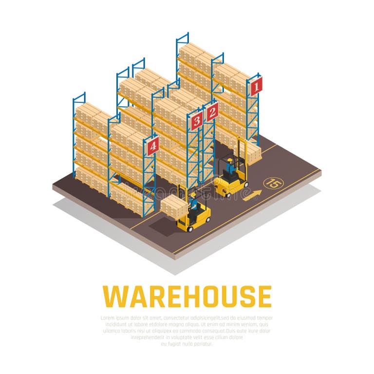 Isometric Warehouse Composition Stock Illustrations – 592 Isometric ...