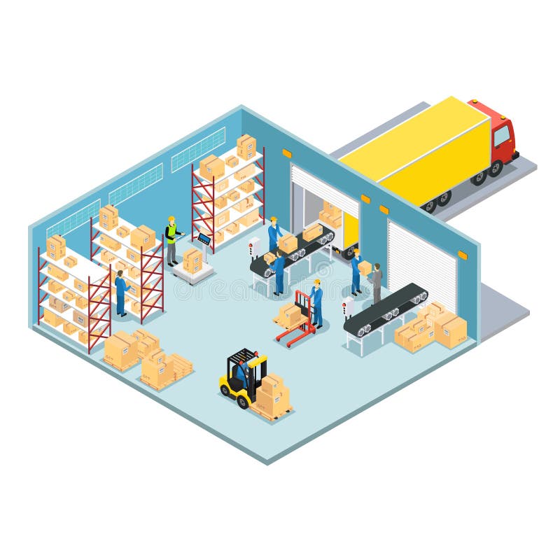 Vector isometric warehouse stock vector. Illustration of architecture ... Vector isometric warehouse stock vector. Illustration of architecture ...
