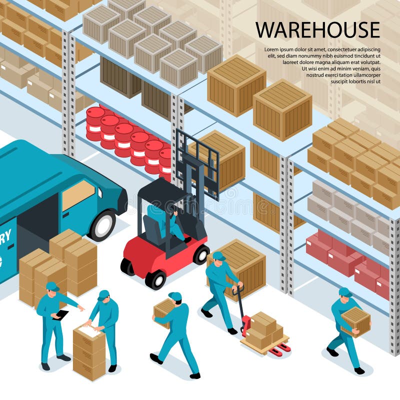 Warehouse Isometric Infographics Stock Vector - Illustration of freight ...