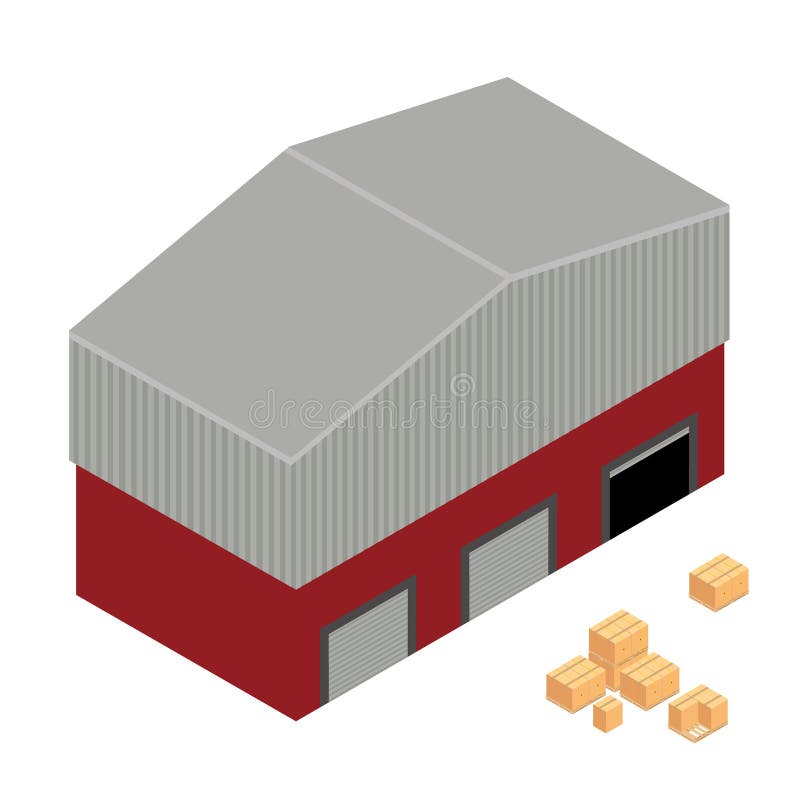 Warehouse isometric vector stock illustration. Illustration of delivery ...