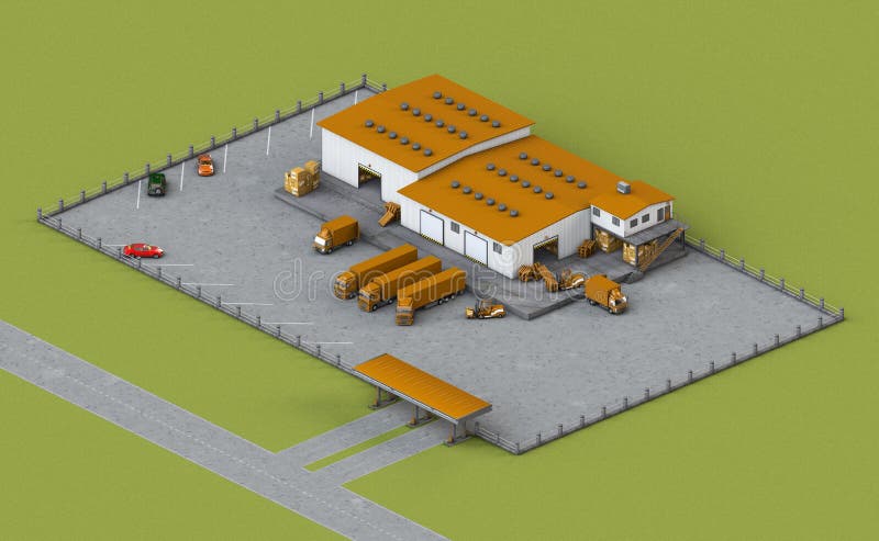 Isometric Warehouse stock vector. Illustration of distribution - 38632109