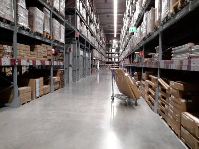 Warehouse Large Storage or Cargo for Distribution Stock Photo - Image ...