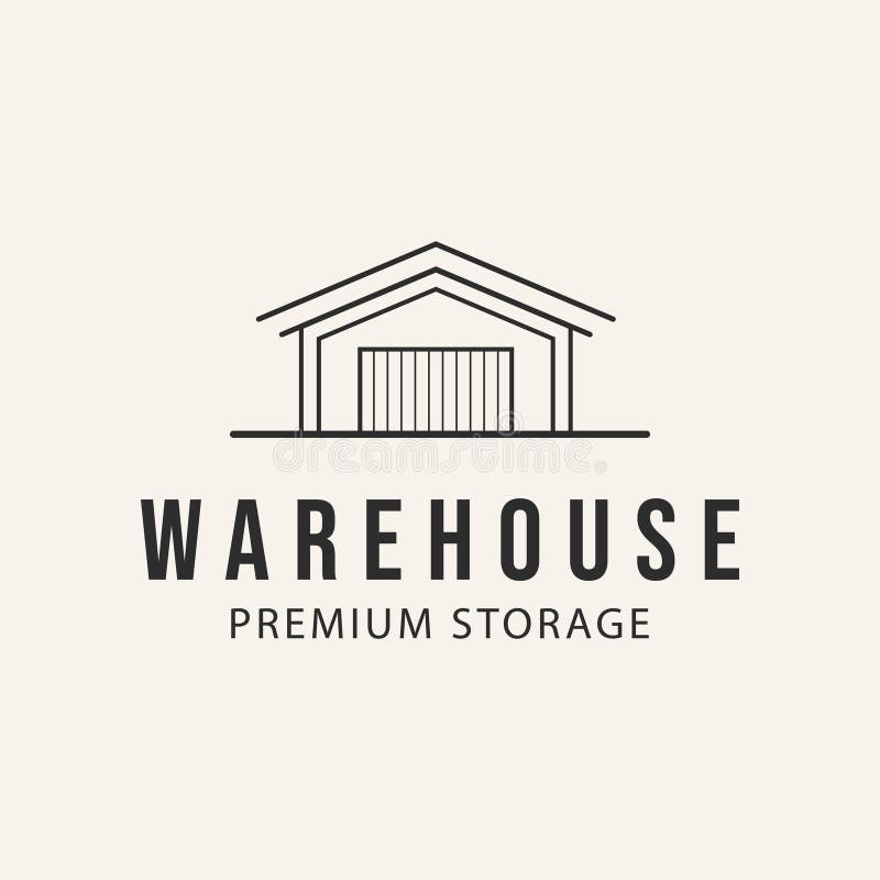 Warehouse Line Art Logo Design Vector Stock Vector - Illustration of ...