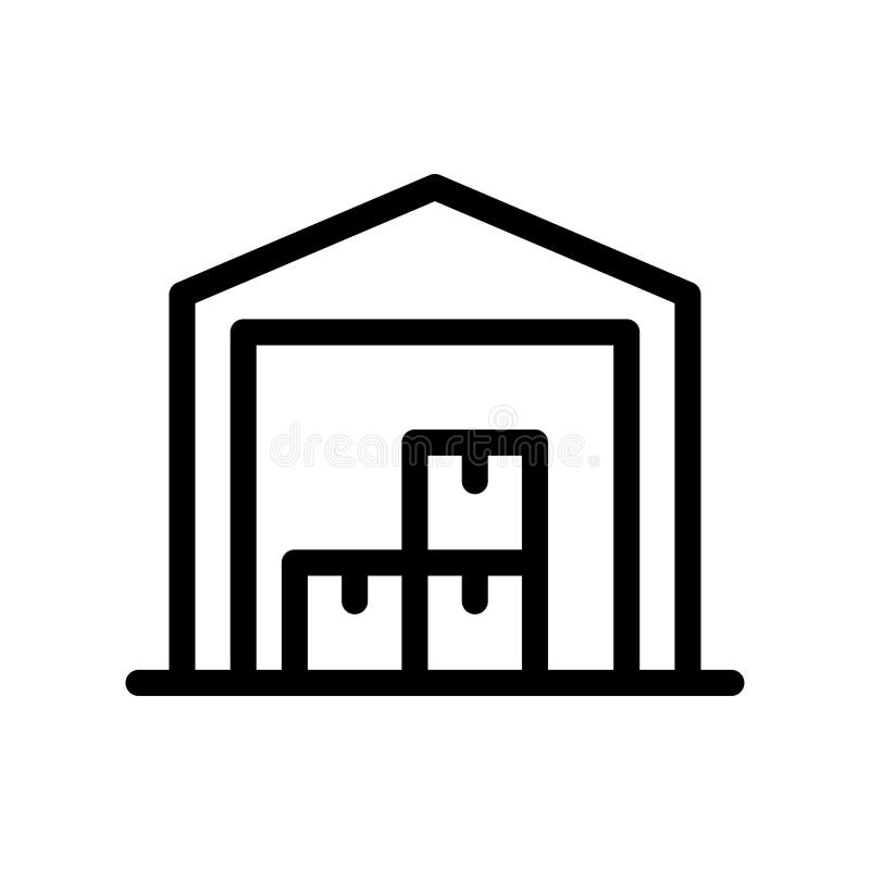 Warehouse Line Icon Illustration Vector Graphic Stock Vector ...