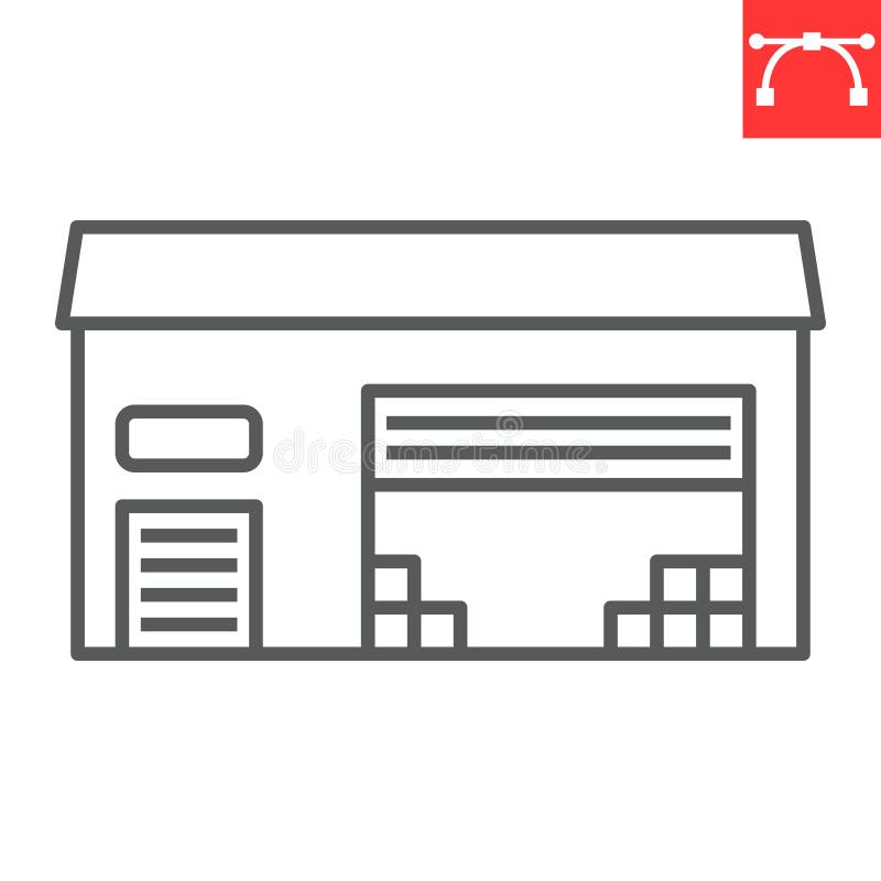 Warehouse Line and Glyph Icon, Building and Store, Storage Sign, Vector ...