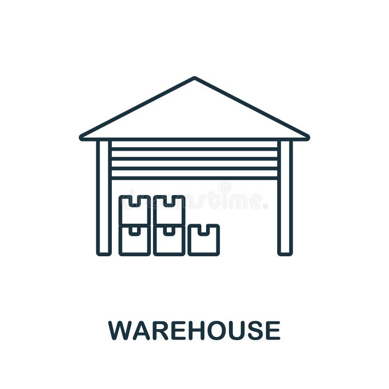 Warehouse Line Icon. Monochrome Simple Warehouse Outline Icon for ...