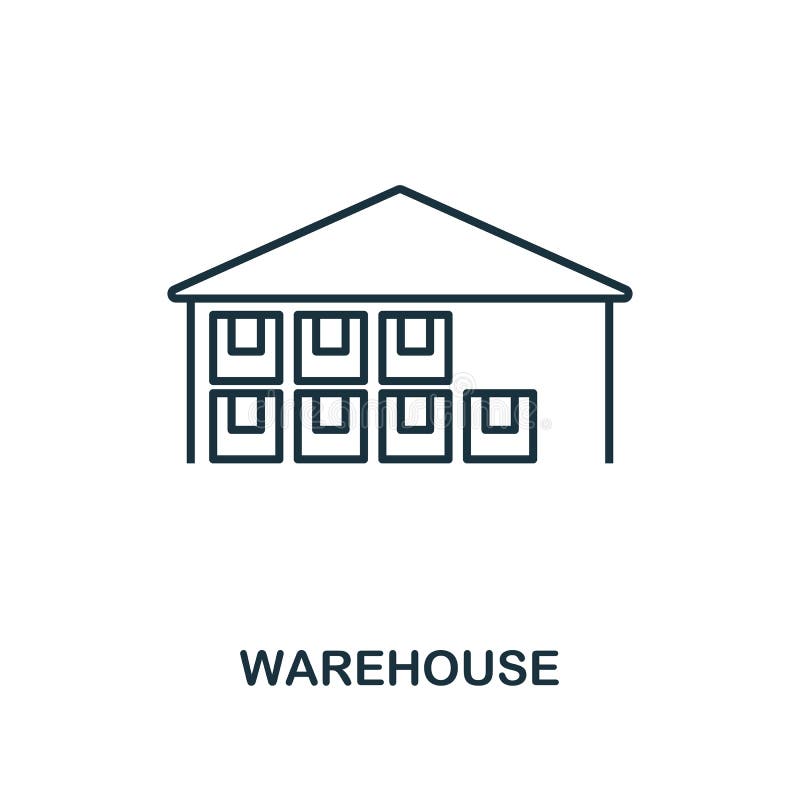 Warehouse Line Icon. Thin Design Style from Logistics Delivery Icon ...