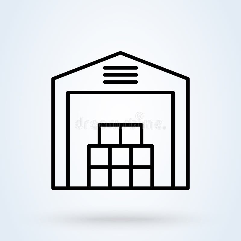 Warehouse Line. Vector Simple Modern Icon Design Illustration Stock ...