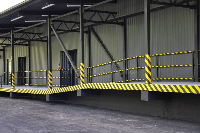 Warehouse Loading Dock for Cargo Loading and Shipment Stock Image ...