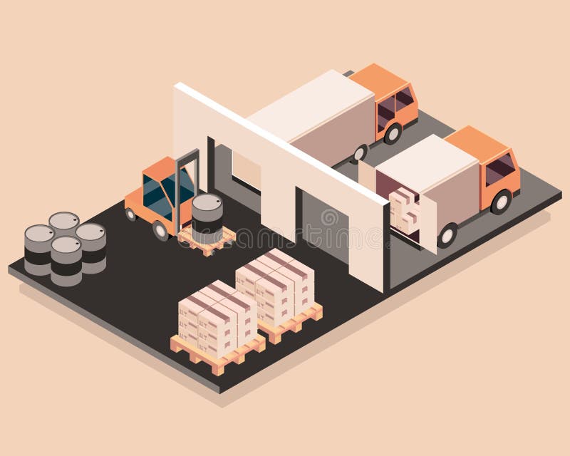 Warehouse and Logistic Isometric Stock Vector - Illustration of truck ... Warehouse and Logistic Isometric Stock Vector - Illustration of truck ...