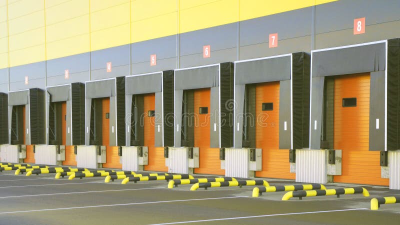 Warehouse Logistics Complex. Loading Gates Stock Photo - Image of house ...