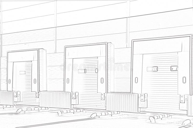 Warehouse Logistics Complex. Loading Gates Stock Illustration ...