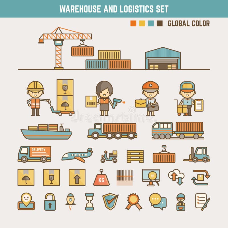 Logistics Infographic Elements. Transport Logistics in the Process ...