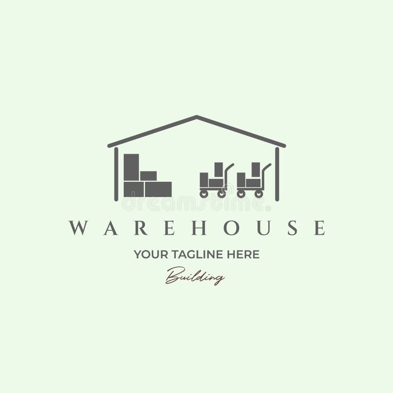 Warehouse Logo Icon Vintage Minimalist Design Vector Stock Vector ...