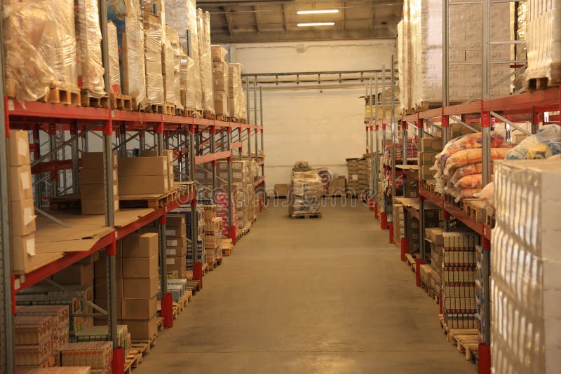 Warehouse with Lots of Products. Wholesale Business Stock Image - Image ...