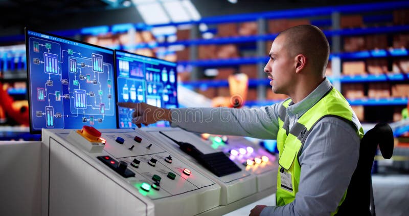 Warehouse Management on Computer Stock Image - Image of desk, multiple ...