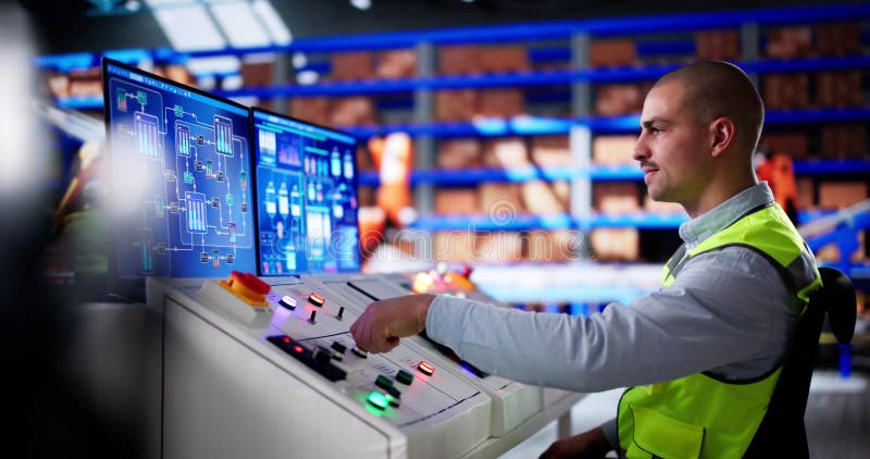 Warehouse Management on Computer Stock Image - Image of process ...